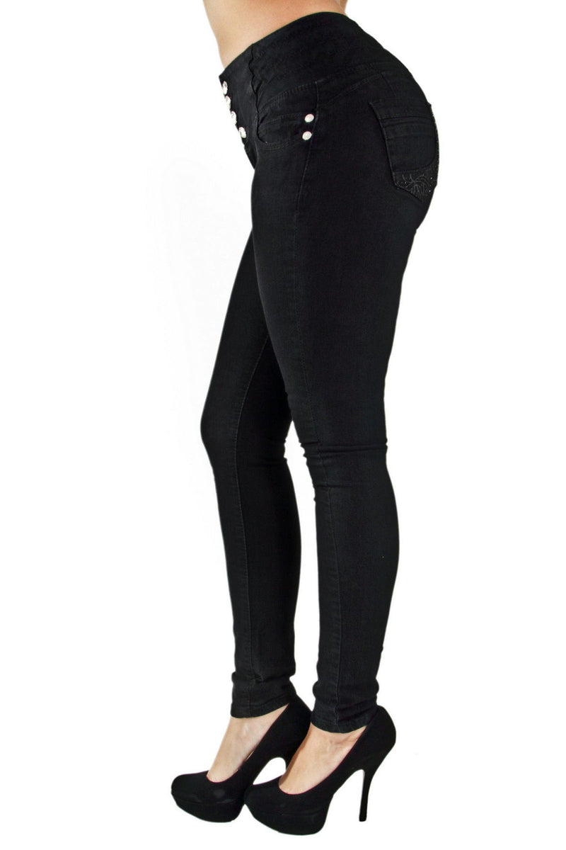 Plus Junior Size Butt Lift High Elastic Waist Skinny Women Denim Jeans ...