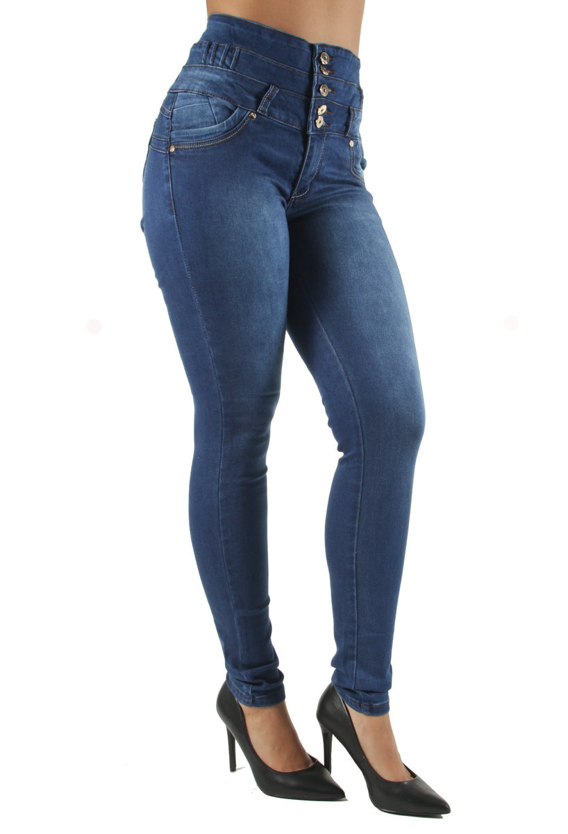 Plus Junior Size Butt Lift High Elastic Waist Skinny Women Denim Jeans ...